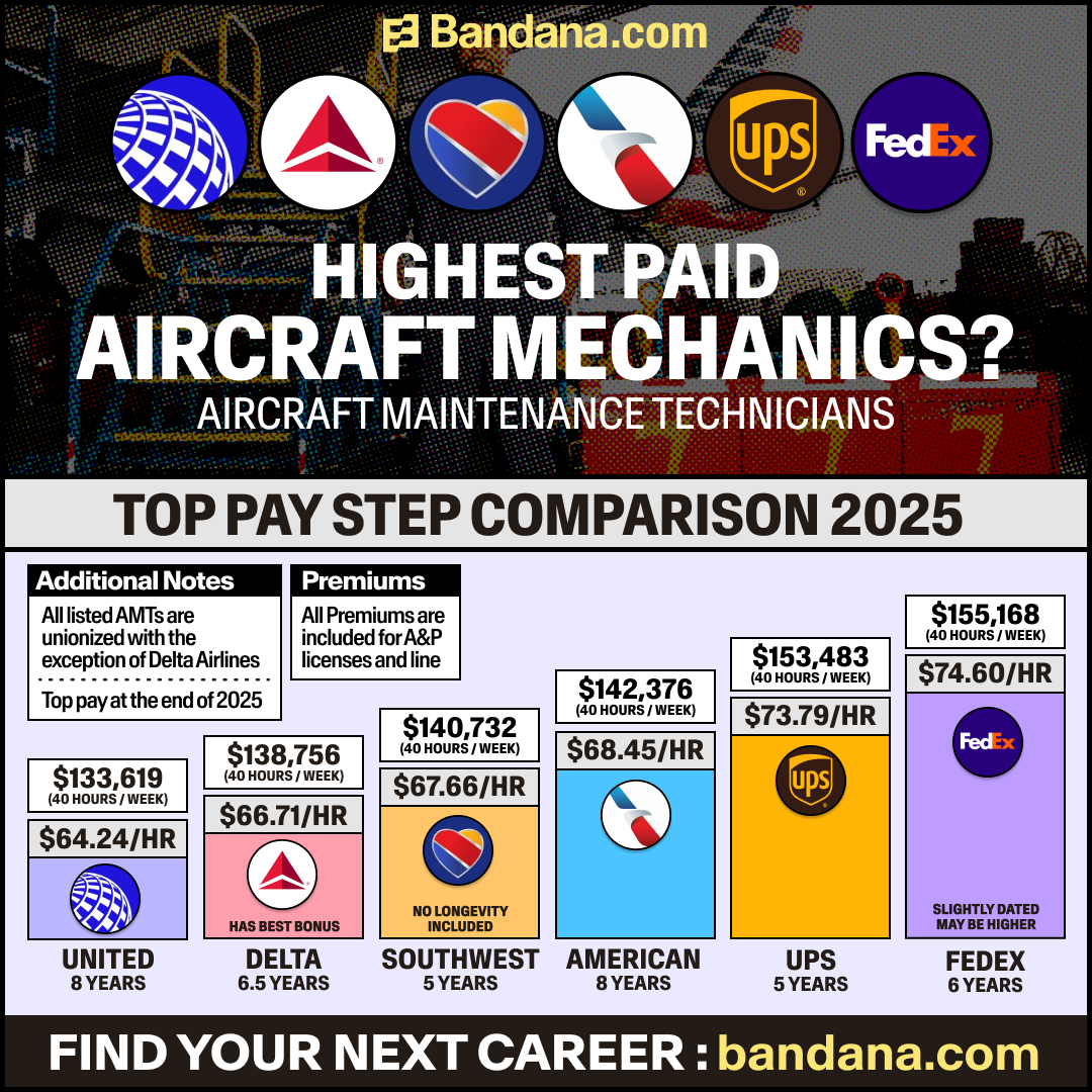Which Airlines Pay Aircraft Mechanics the Most? (2026) | Bandana Resources